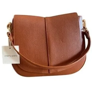 Cherry Paris | Bags | Cherry Paris Layana Cognac Pebbled Leather ...
